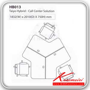 544041055::HB-013::โต๊ะทำงาน call center ขนาด ก1832xล2010xส750 มม ชุดโต๊ะทำงาน TAIYO ...